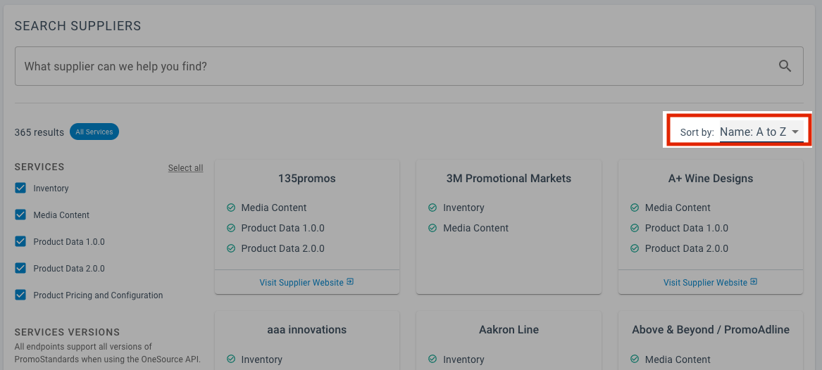 Supplier Services Directory: How to Sort by Supplier Name ...